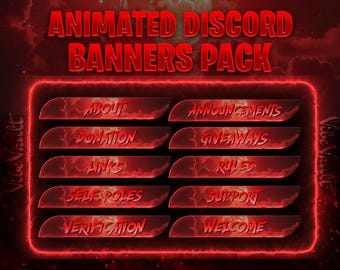 Animated Red Discord Banners: Gaming & Streaming GIF Templates - Etsy