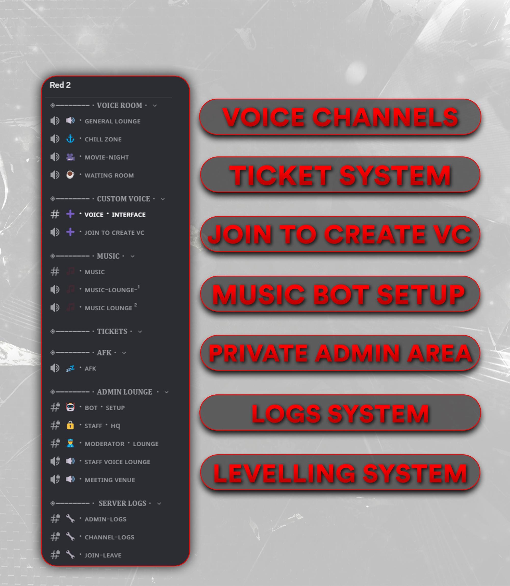 Red & Black Discord Server | Gaming Community, Ready to Use - Etsy