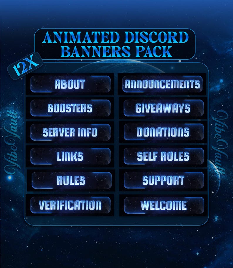 Animated Blue Discord Banners Pack | Aesthetic Blue Theme Banner Bundle ...