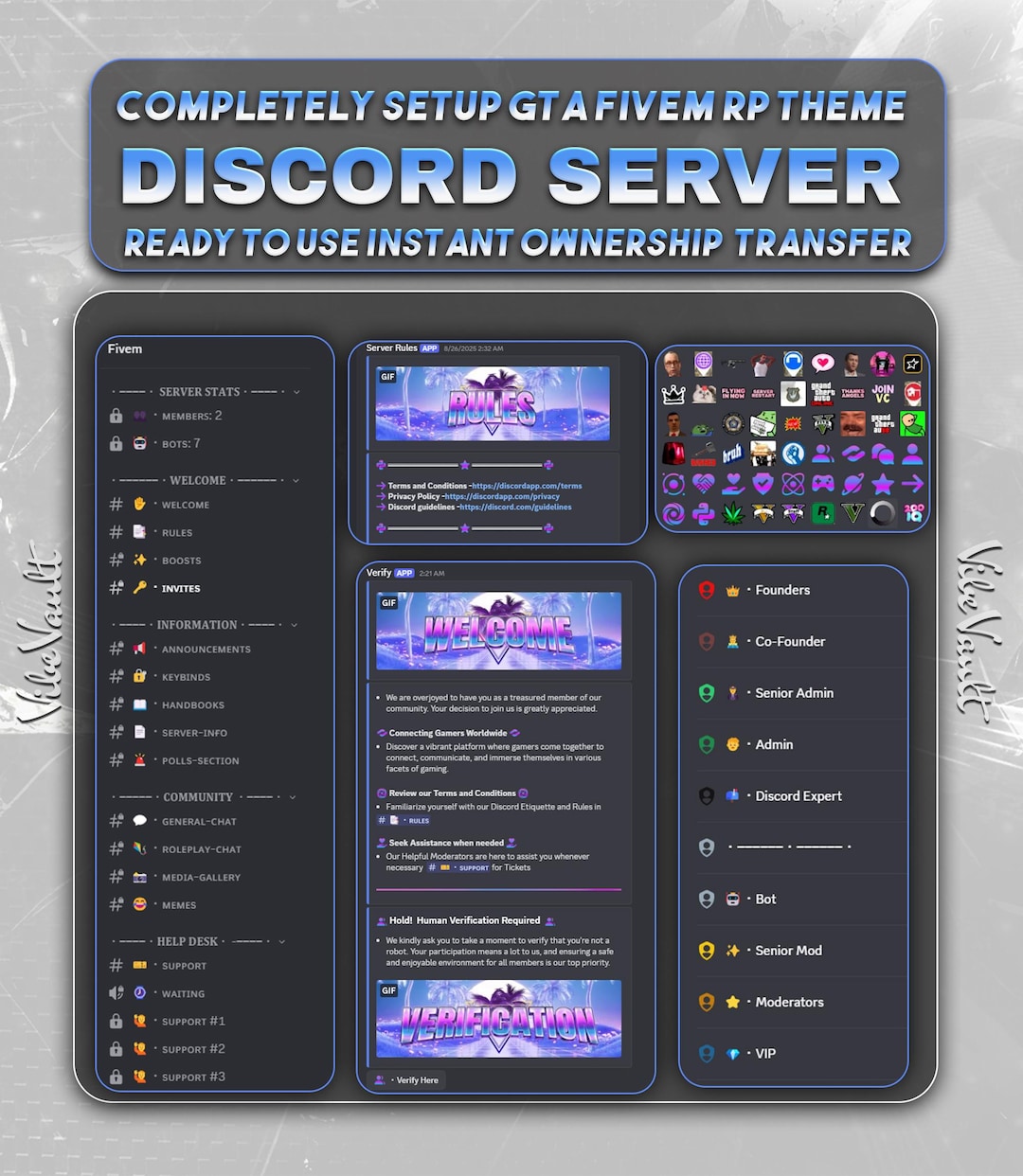 Buy Fivem Themed Discord Server: Fully Setup GTA RP Community Online in ...