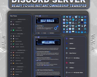 Aesthetic Blue Discord Server | Pre-made, Fully Setup - Etsy