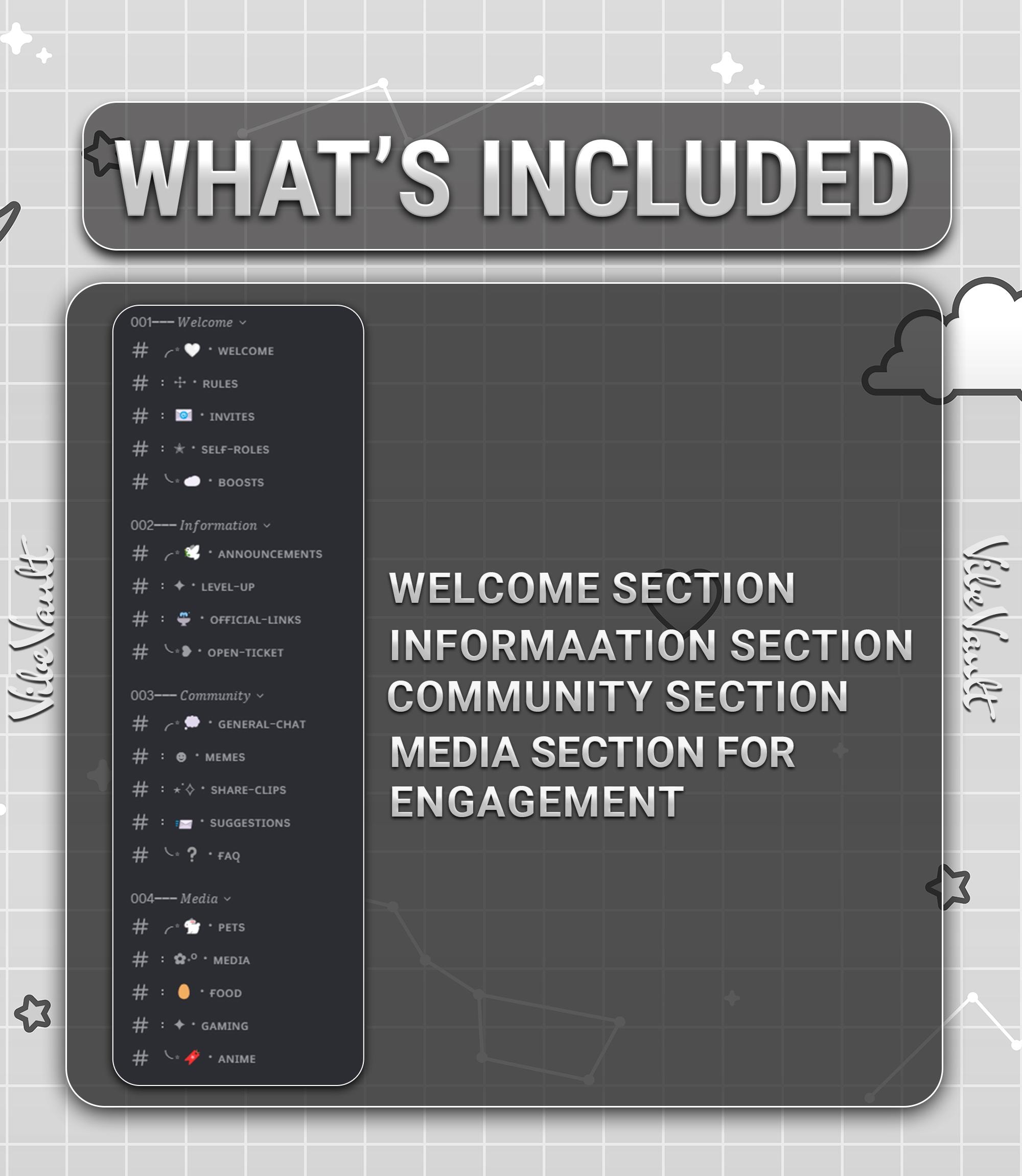White Minimalist Discord Server Template | Modern Layout (instant ...