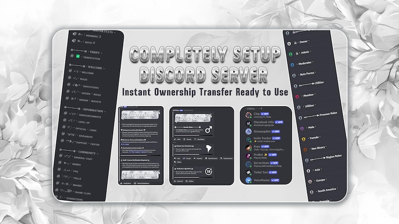 Minimalist White Discord Server Template | Pre-made Layout - Etsy