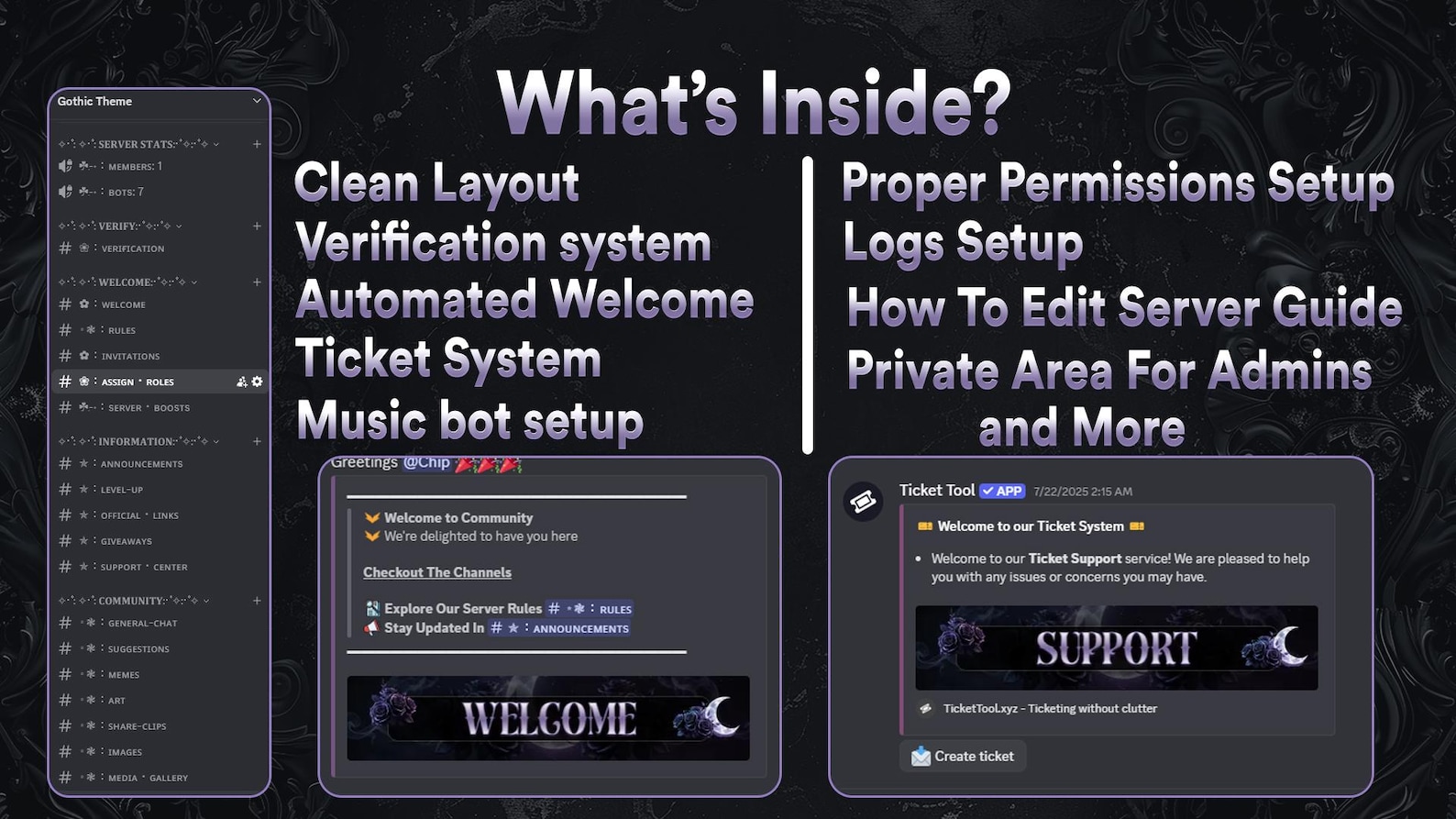 Gothic Discord Server Template | Pre-made Dark Aesthetic - Etsy