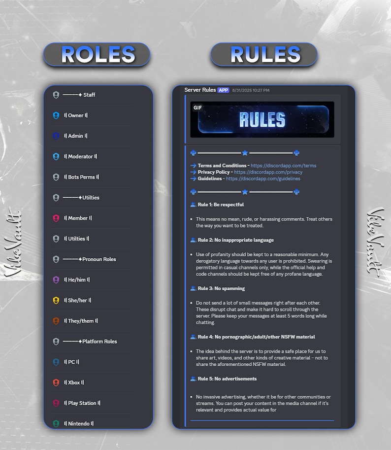 Aesthetic Blue Discord Server | Pre-made, Fully Setup - Etsy