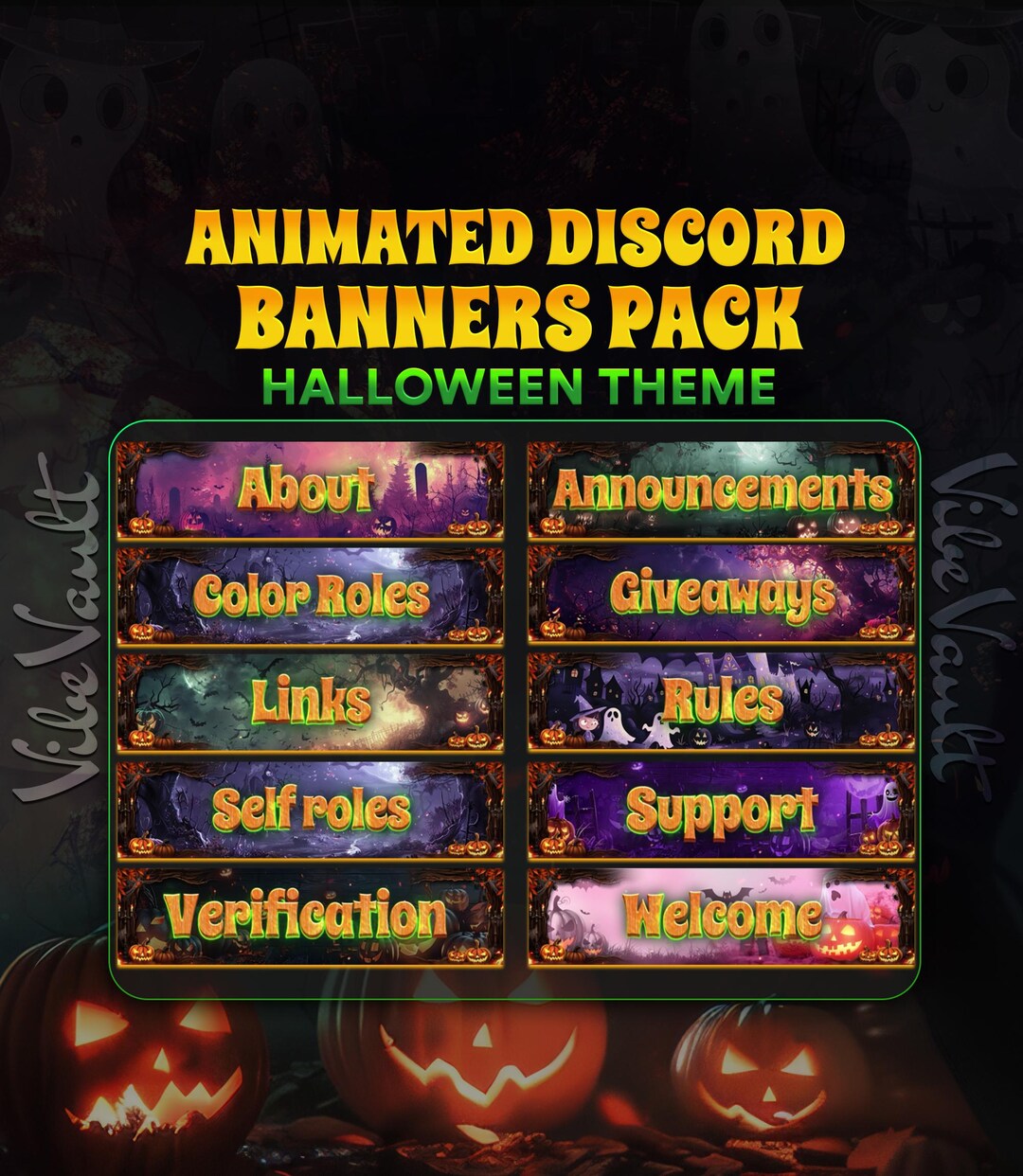 Animated Halloween Discord Banners Pack | Spooky Animated Server Banner ...