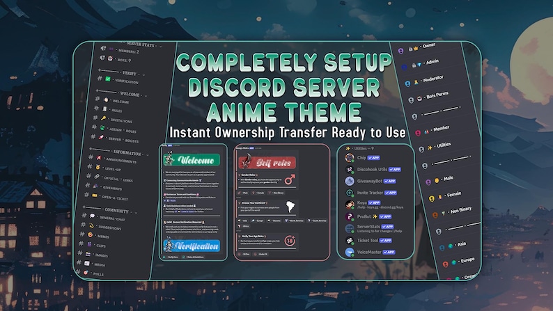 Anime Themed Discord Server: Fully Setup Community Hub - Etsy