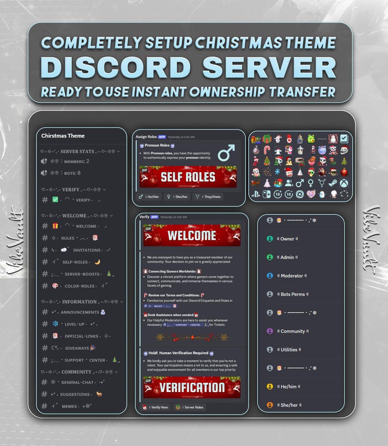 Christmas Themed Discord Server | Festive Holiday Template (digital ...
