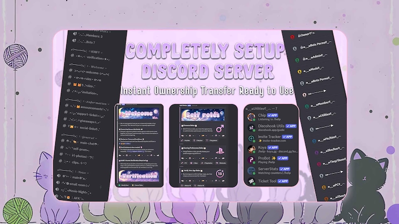 Cat Themed Discord Server Template | Aesthetic Pet Community - Etsy