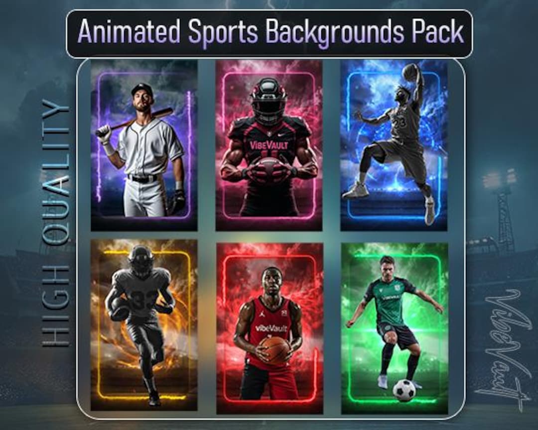 Animated Sports Backgrounds Pack: Social Media Templates (digital ...