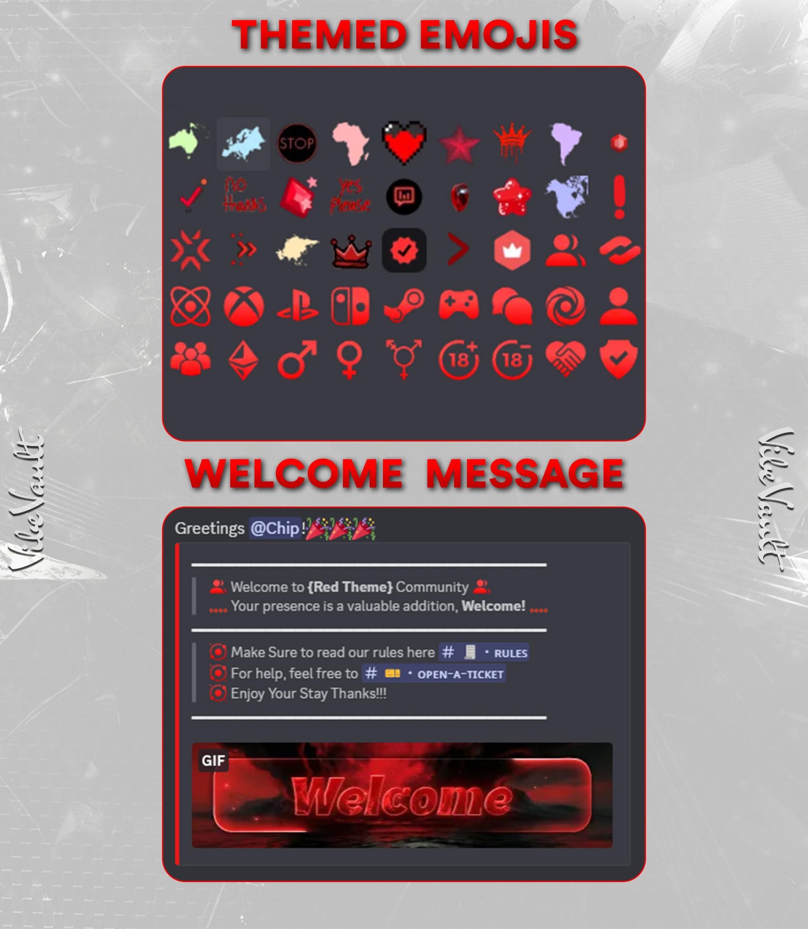 Red & Black Discord Server | Gaming Community, Ready to Use - Etsy