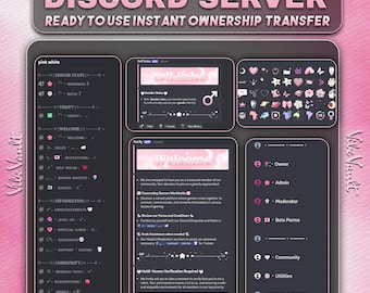 Fully Setup Pink & White Discord Server | Cute Aesthetic Discord ...