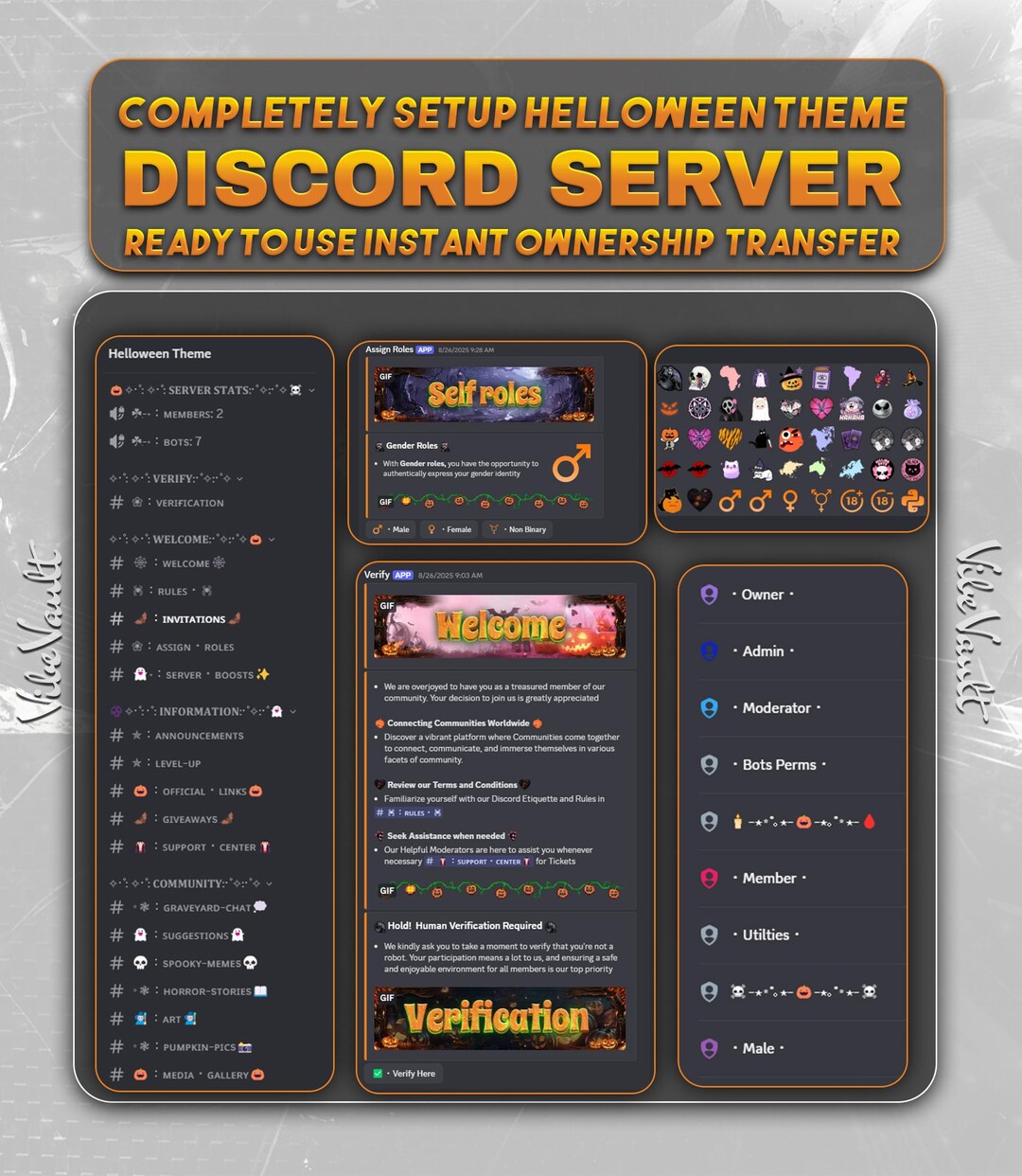 Halloween Themed Discord Server: Fully Setup Spooky Community Hub - Etsy