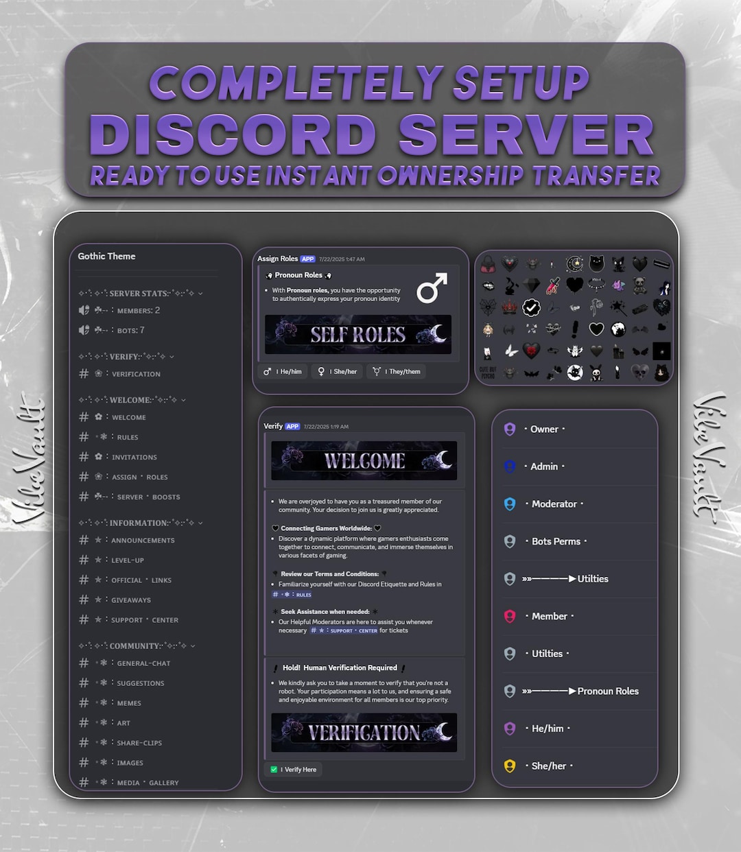 Gothic Discord Server Template | Pre-made Dark Aesthetic - Etsy