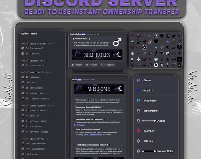 Simplistic Streamer & Content Creator Discord Server Template - Great ...