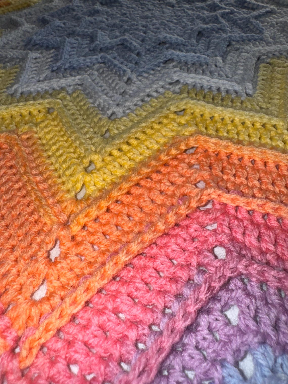 Hand-crocheted Starburst Baby Blanket – “narnia” Gradient | Soft Ombre ...