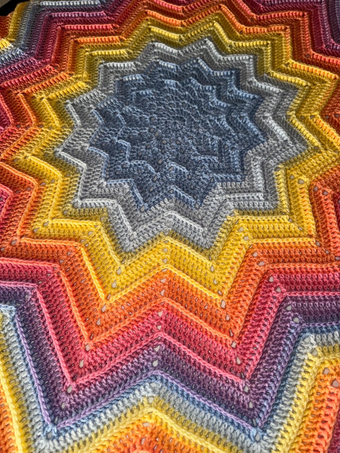 Hand-crocheted Starburst Baby Blanket – “narnia” Gradient | Soft Ombre ...
