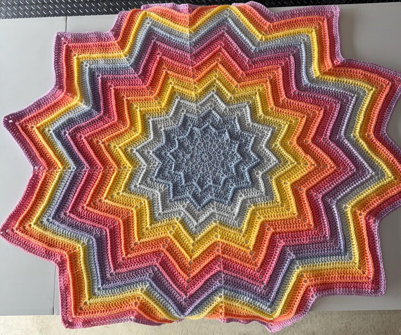Hand-crocheted Starburst Baby Blanket – “narnia” Gradient | Soft Ombre ...