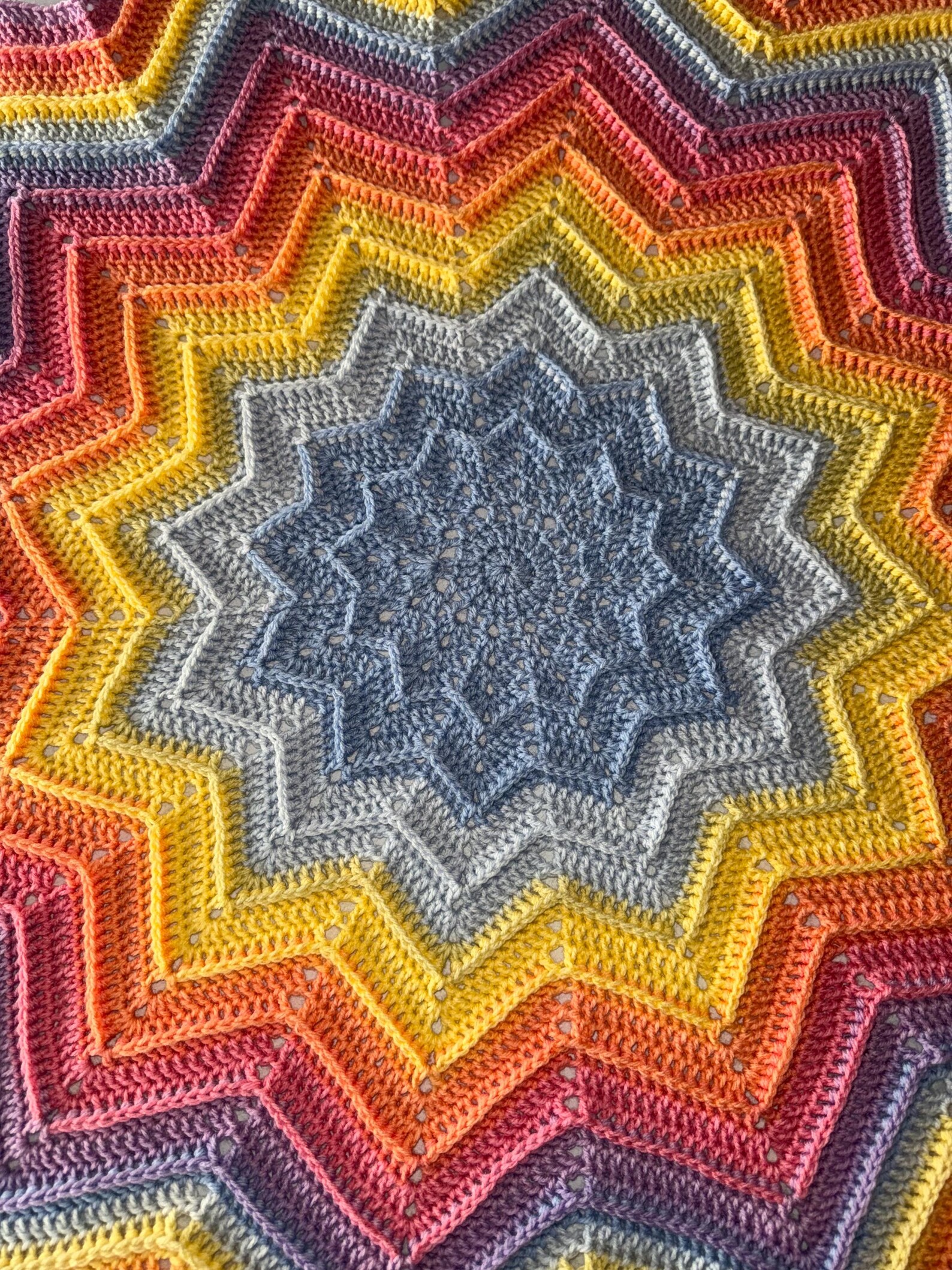 Hand-crocheted Starburst Baby Blanket – “narnia” Gradient | Soft Ombre ...