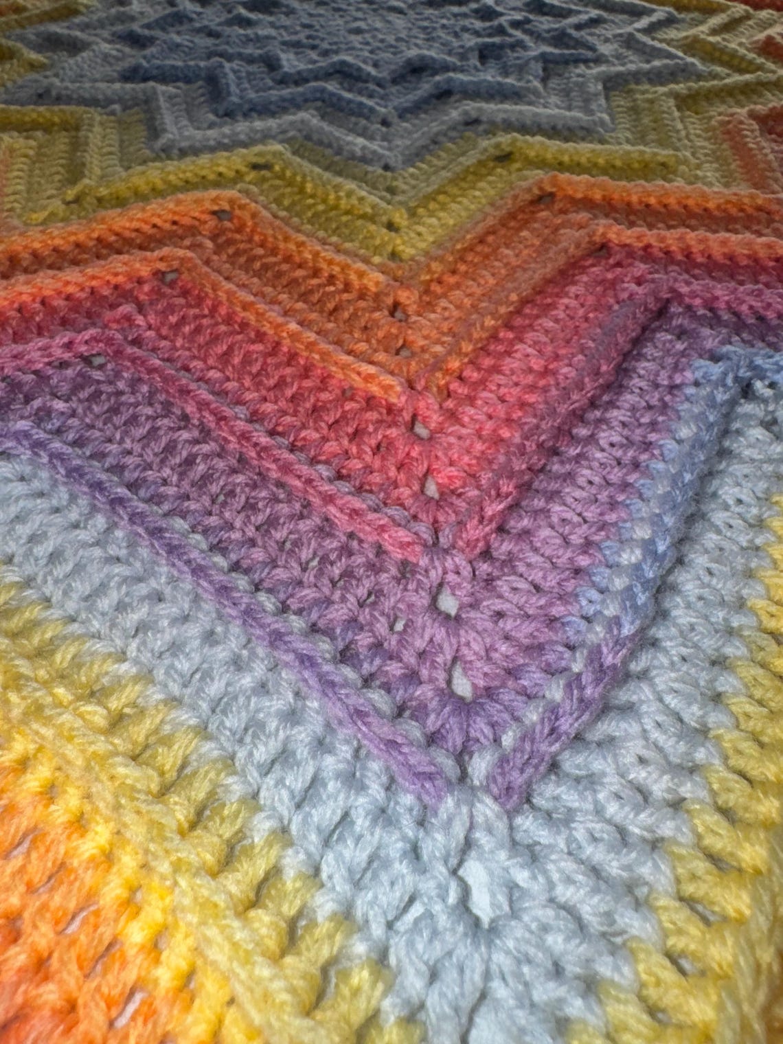 Hand-crocheted Starburst Baby Blanket – “narnia” Gradient | Soft Ombre ...