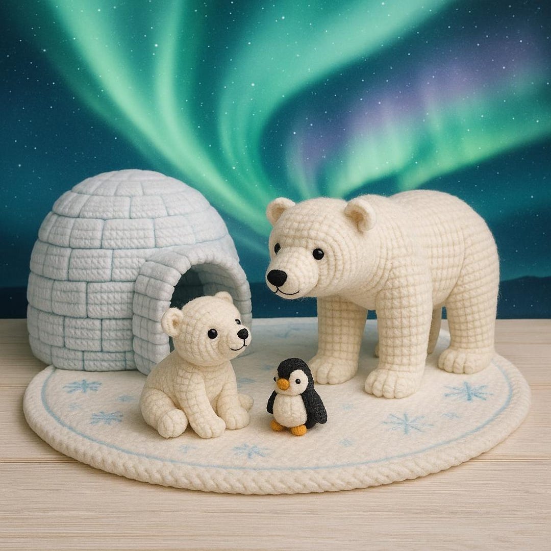Crochet Igloo & Polar Bear Pattern Set – Winter Amigurumi (PDF) - Etsy