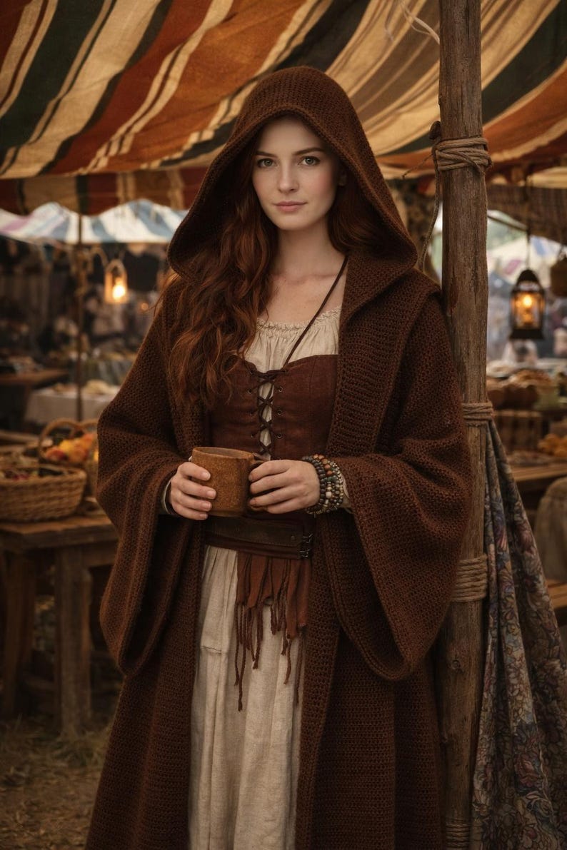 Wanderer Hooded Robe Crochet Pattern | Jedi-inspired Medieval Fantasy ...
