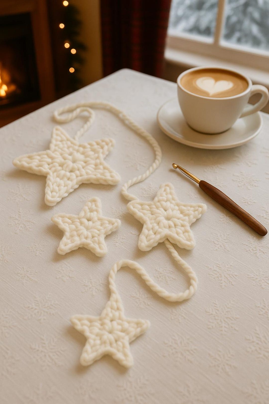 Chunky Star Garland Crochet Pattern | Beginner Holiday Decor (PDF) - Etsy