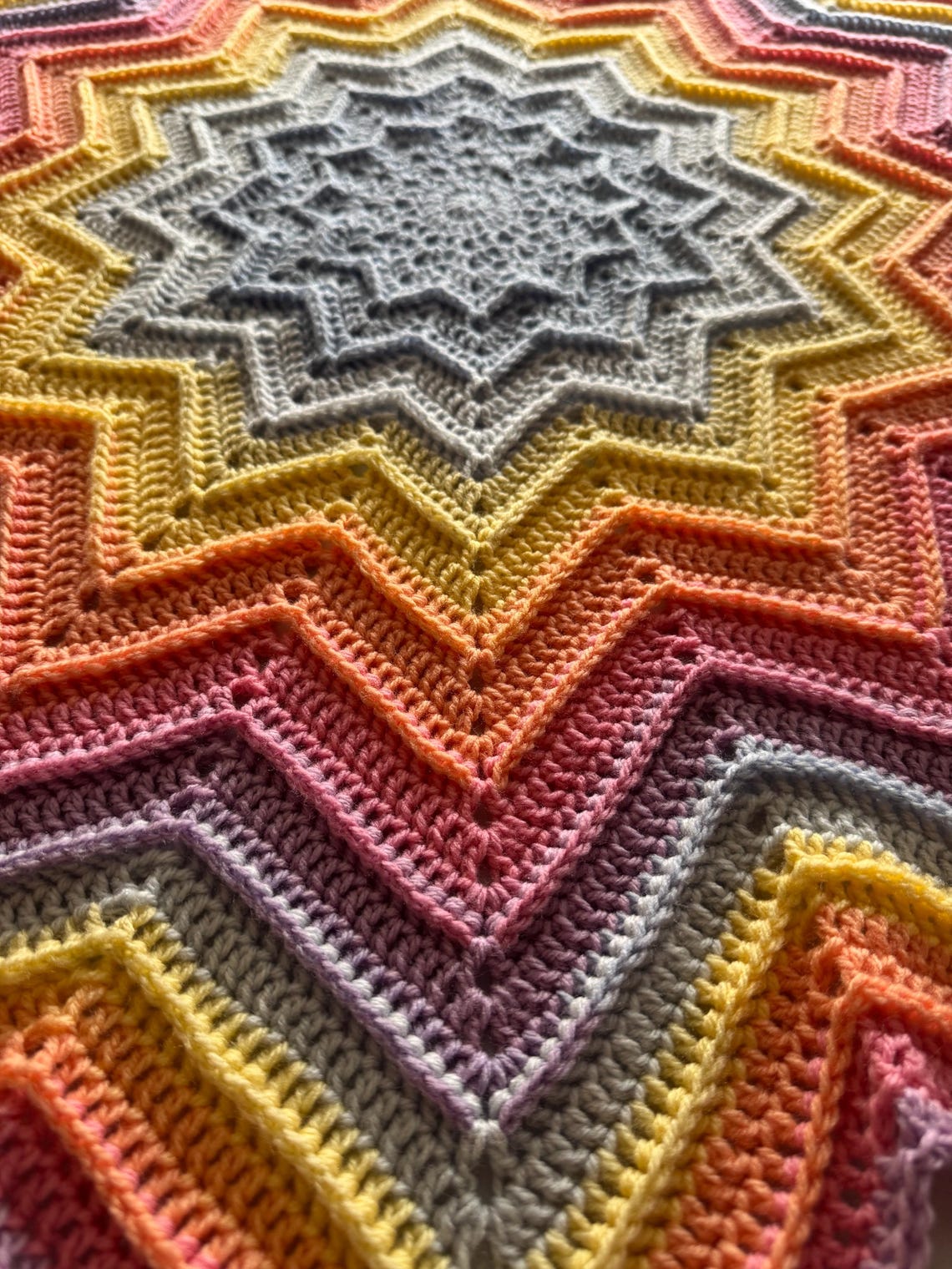 Hand-crocheted Starburst Baby Blanket – “narnia” Gradient | Soft Ombre ...