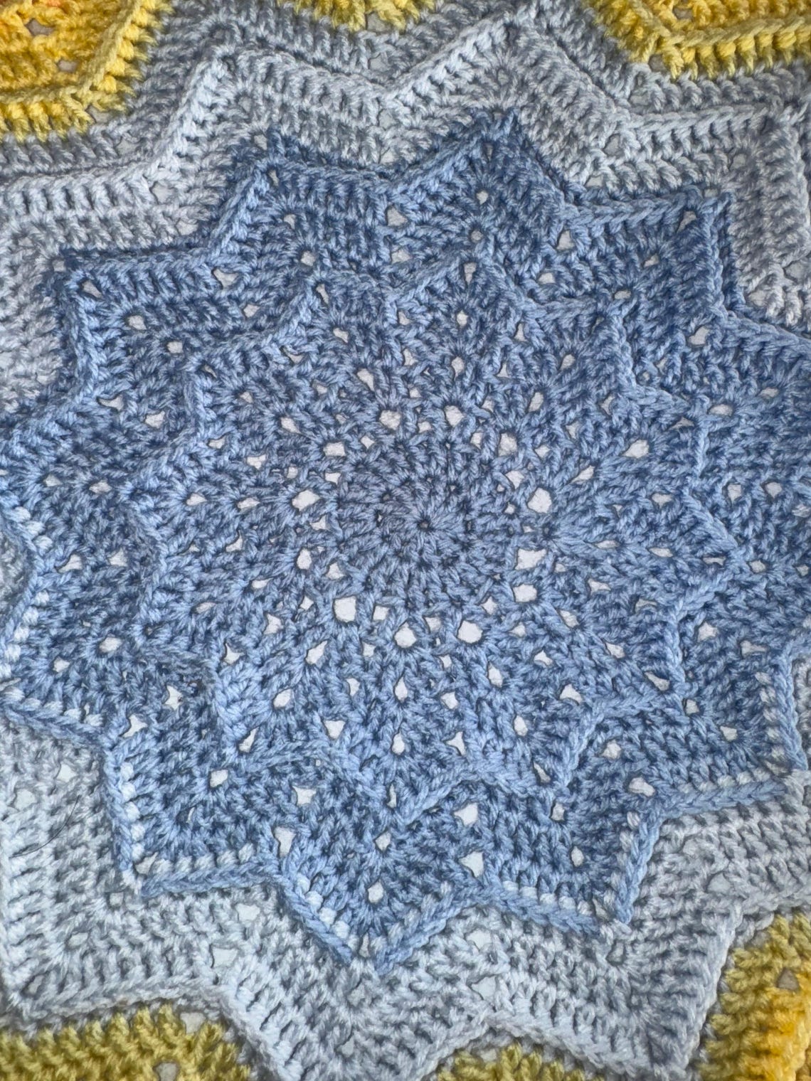 Hand-crocheted Starburst Baby Blanket – “narnia” Gradient | Soft Ombre ...
