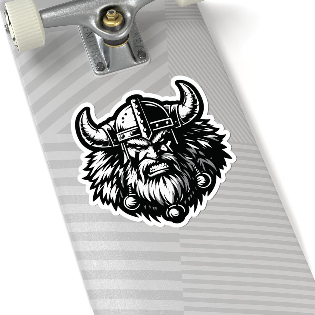 Viking Helmet Warrior Sticker | Norse Mythology Vinyl Decal for Laptop ...