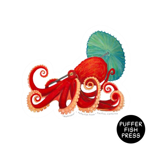 Rainbow Octopus Vinyl Sticker - Etsy