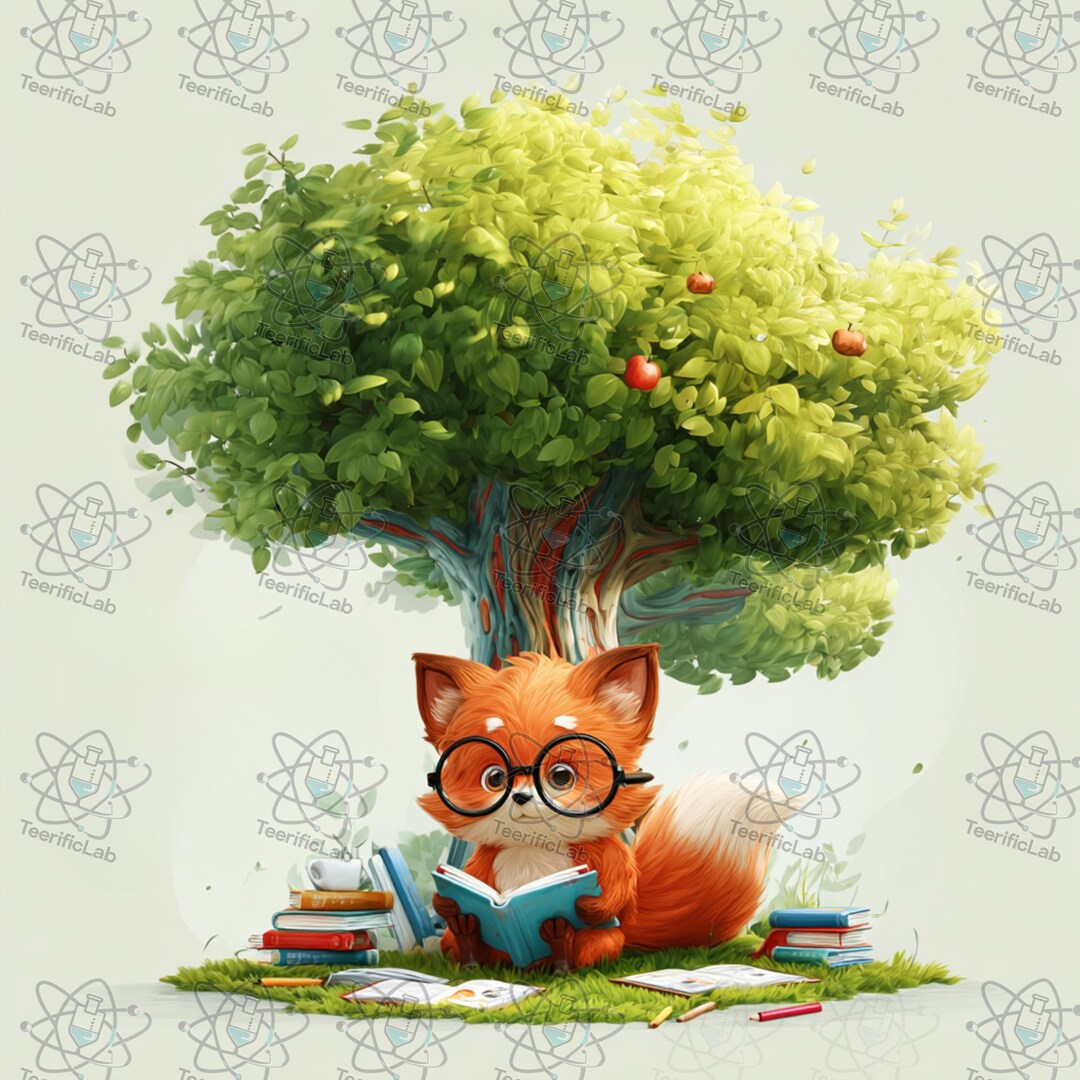 Fox Reading PNG: Back to School Classroom Decor (digital Download - Etsy