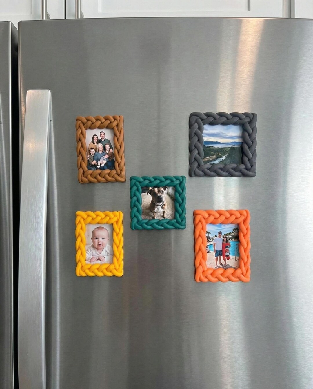 Braided Fridge Magnet Frame | 3D Printed Mini Photo Holder | Boho ...
