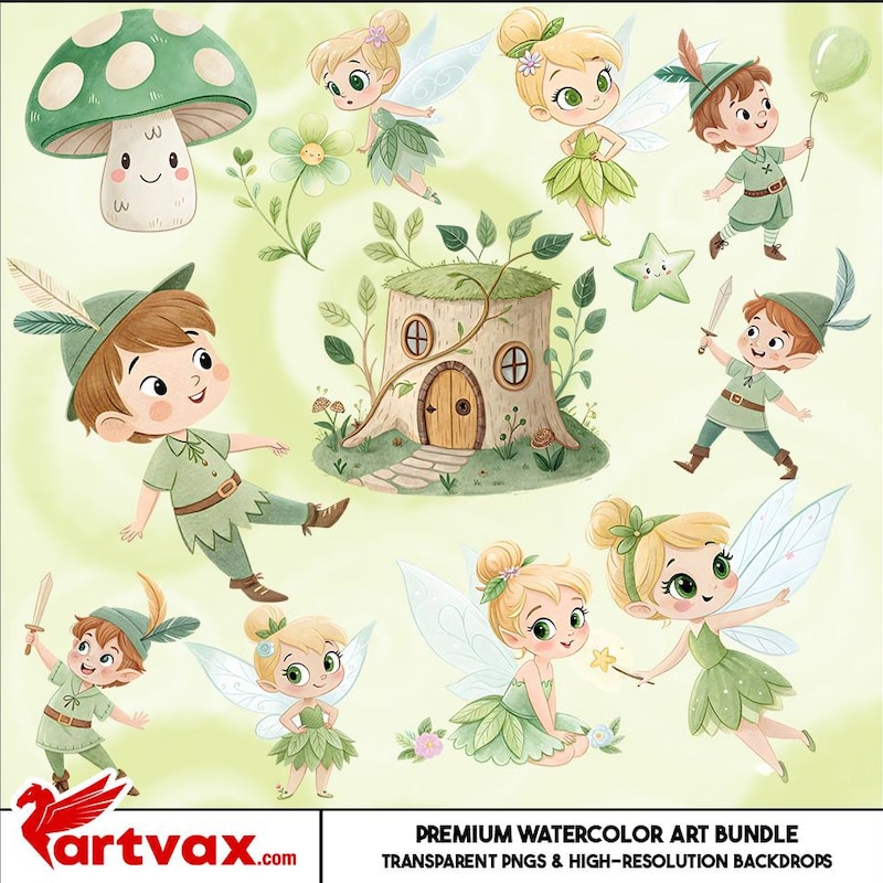 Peter Pan Clipart - Etsy