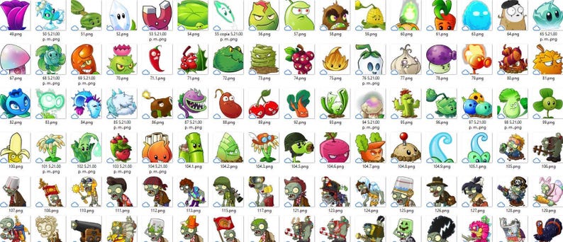 Plants Vs Zombies Clipart Bundle, 450+ PNG, Peashooter Sunflower Png ...