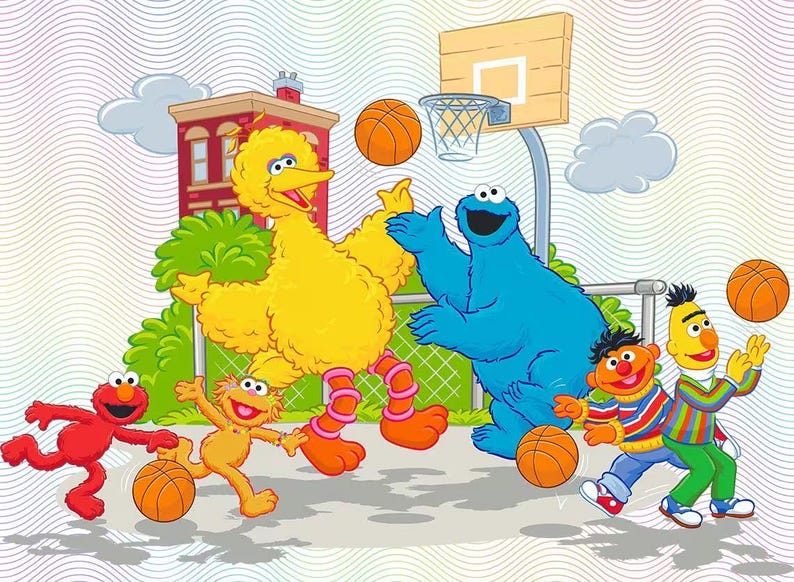 Sesame Monsters Clipart, Elmo, Cookie Monster, Big Bird | Kids Birthday ...