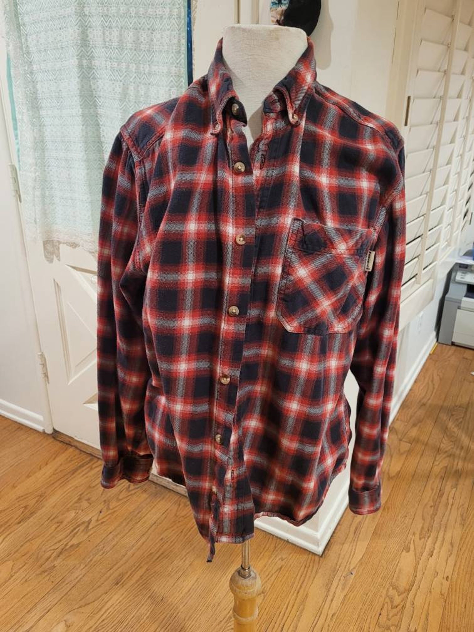 Custom Made Upcycled Flannel With RANCID Back Patch. Mens Size Medium ...