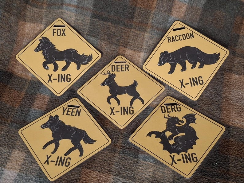 Animal X-ing Roadside Sign Badges - Etsy