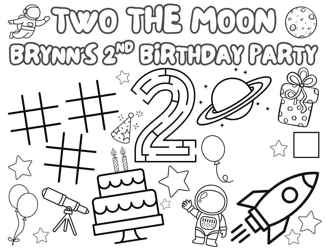 Custom Birthday Party Coloring Sheet - Etsy