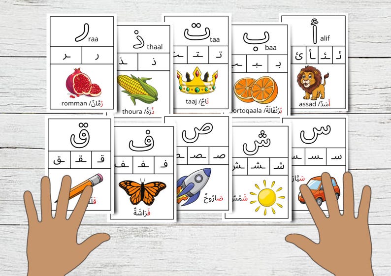 Printable Arabic Alphabet Posters ,arabic Alphabet Flashcards, Arabic ...