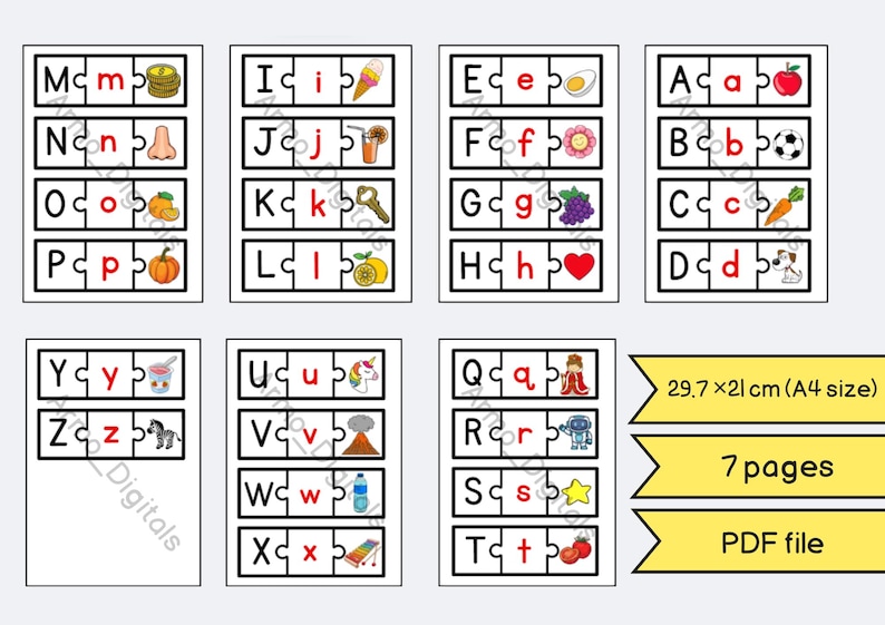 Printable Alphabet and Number Puzzles Bundle | Printable Learning Games ...
