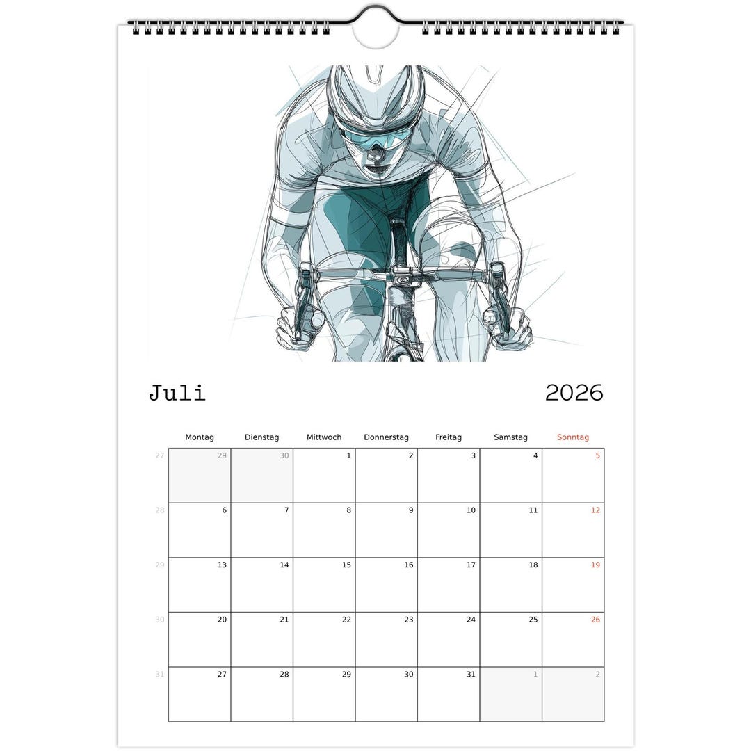 Wall Calendar 2026 – Easy Line Art Bikes Edition by Nomad Vista Art ...