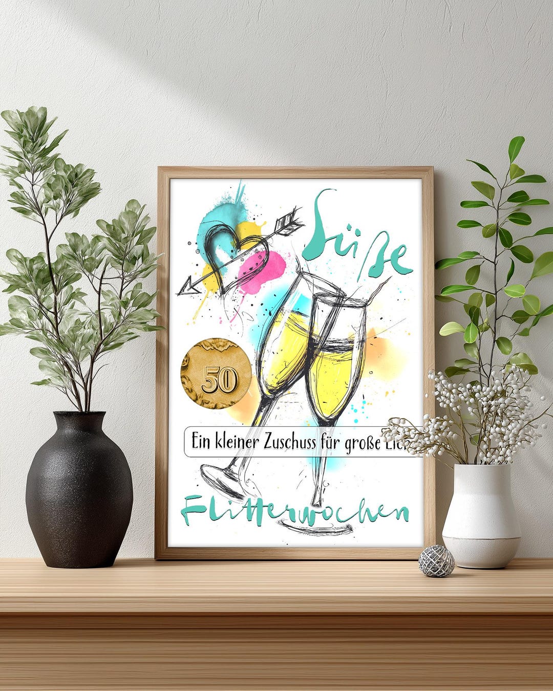 Wedding Voucher Card A4 – Sweet Honeymoon – Cash Gift for Wedding ...