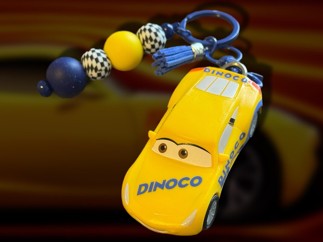 Cruz Ramirez Pixar Cars Keychain | Dinoco Racing Car Keychain ...