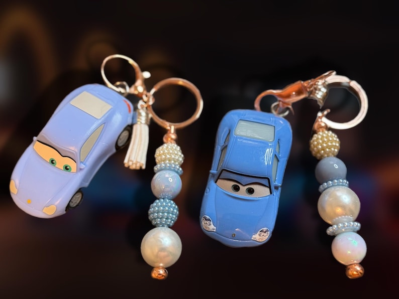 Sally Porsche Keychain • Blue Cars Keychain | Porsche-style Disney Car ...