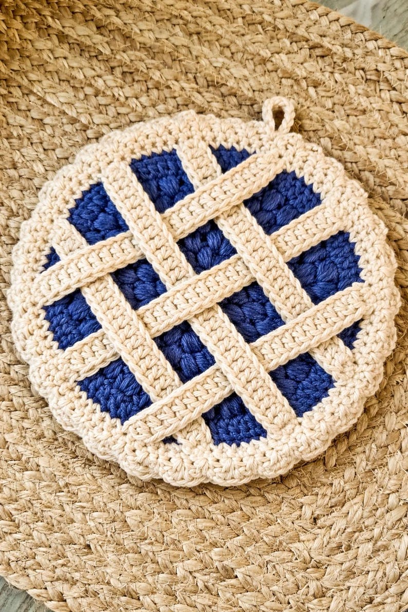 Handmade Pie Crochet Potholder - Etsy