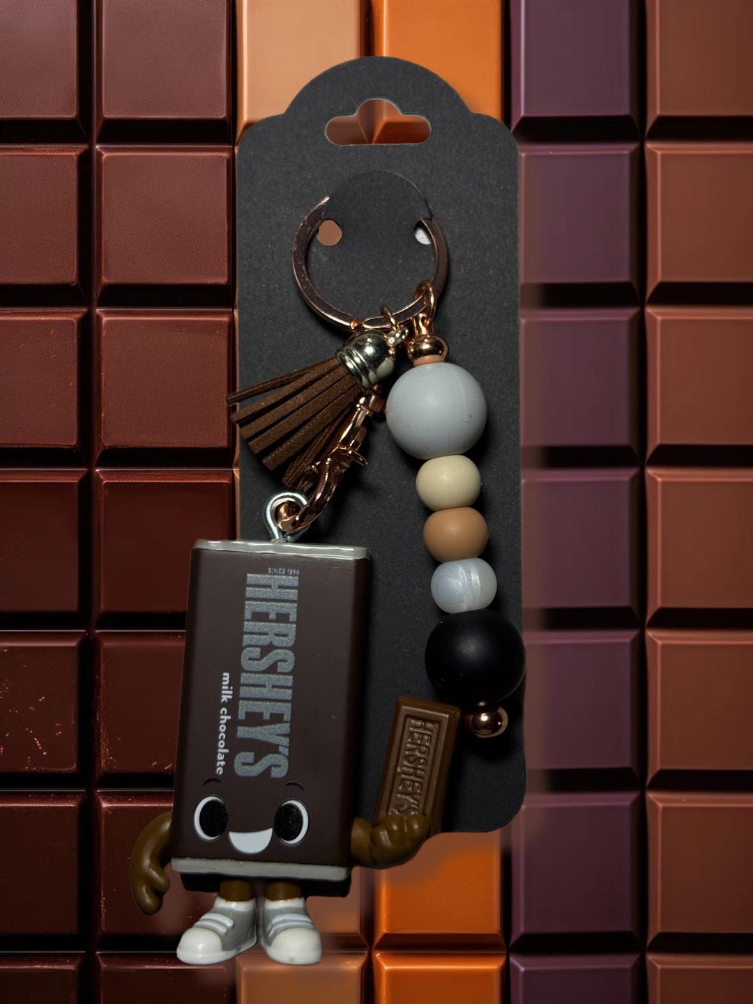 Hershey’s Chocolate Bar Keychain – Fun Candy Figure With Beads & Tassel ...