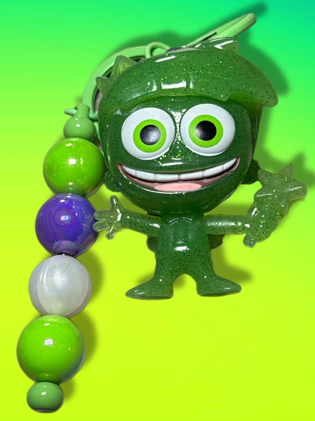 Cosmo Keychain • Fairly Oddparents Green Glitter Fairy Charm - Etsy