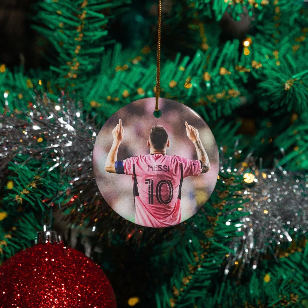Messi Goal Celebration Ornament, Soccer Star Football Keepsake ...