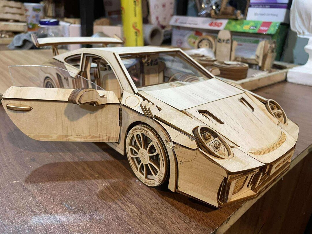 Handmade Wooden Porsche 911 Model Car: 3D DIY Kit - Etsy